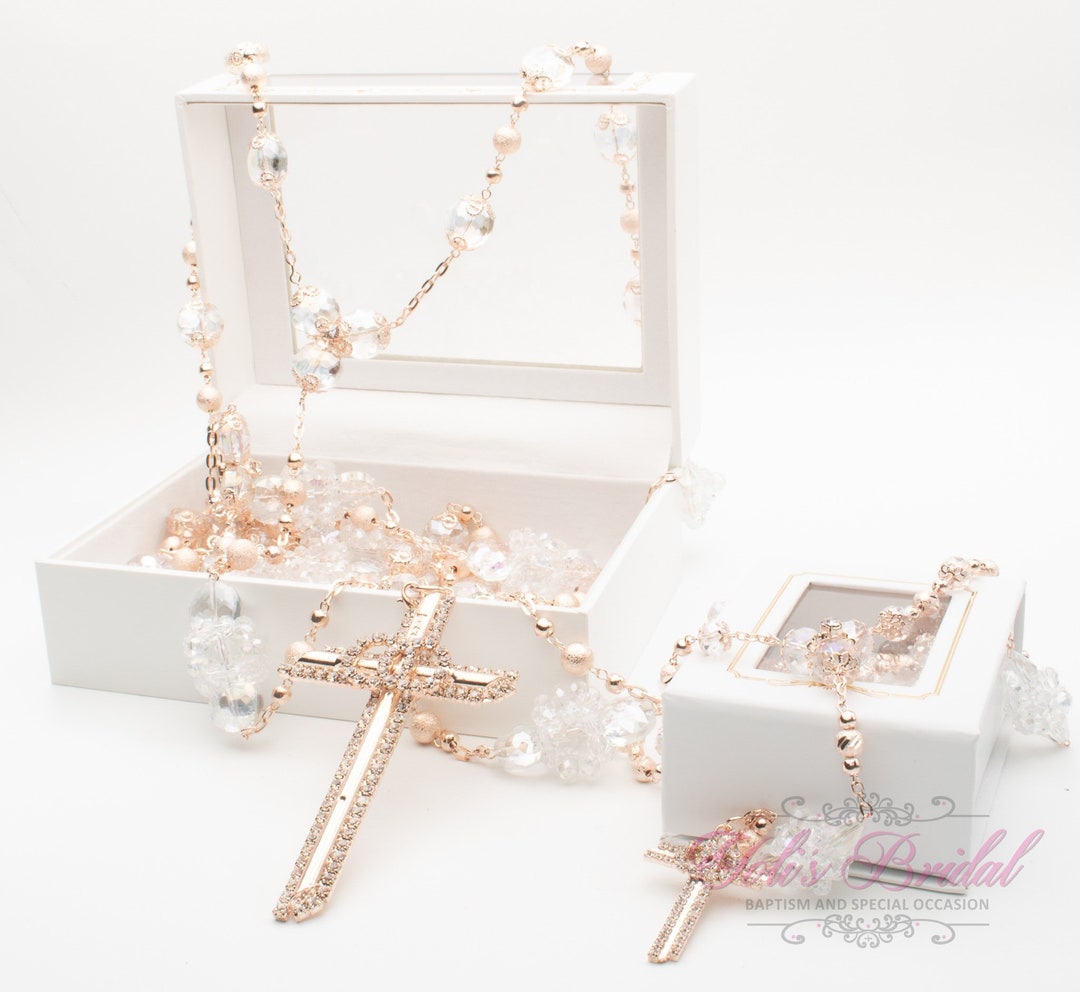 FAST SHIPPING!! Beautiful Wedding Lasso and Matching Rosary in Rose ...