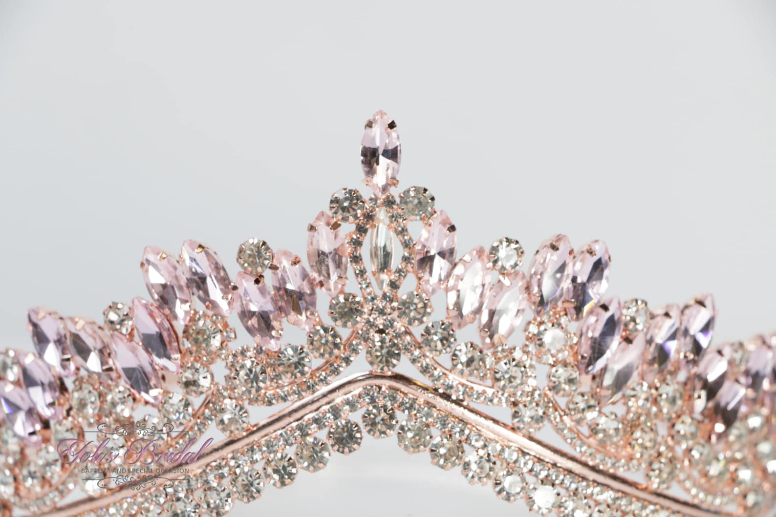 FAST SHIPPING! Rose Gold With Pink Stones Tiara, Gorgeous Rose Gold ...