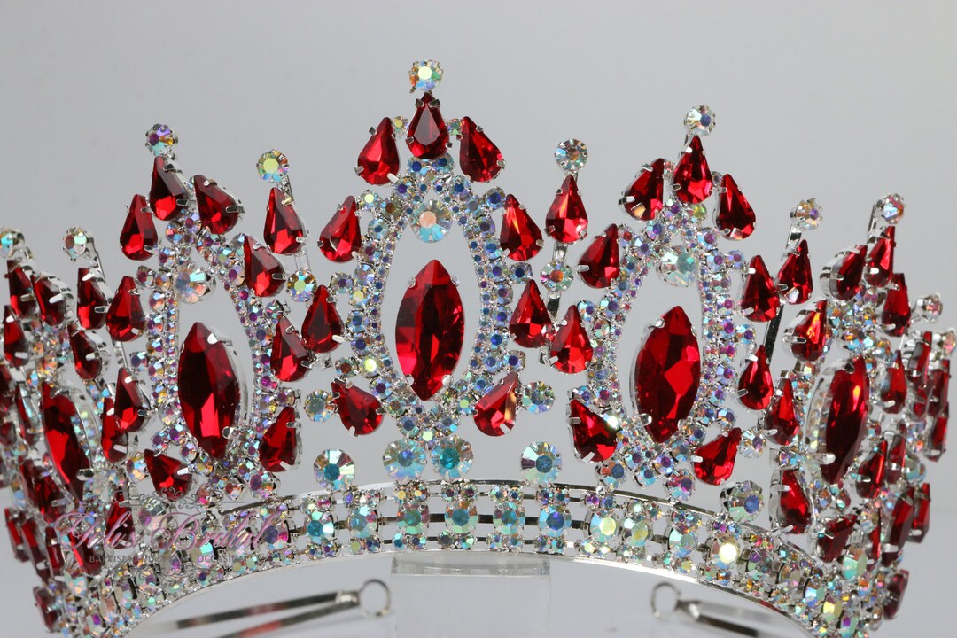 FAST SHIPPING!! Silver With Red Tiara, Gorgeous Silver Tiara, Silver ...