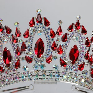 FAST SHIPPING!! Silver With Red Tiara, Gorgeous Silver Tiara, Silver ...