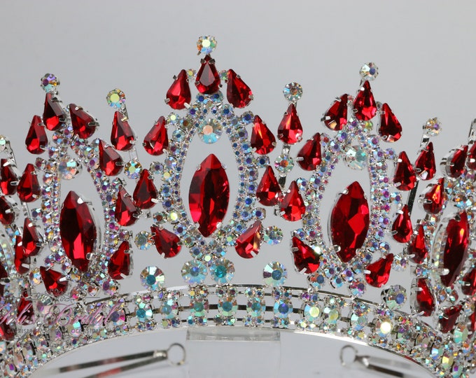 FAST SHIPPING Silver With Red Tiara, Gorgeous Silver Tiara, Silver ...