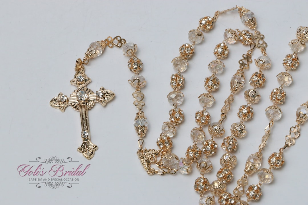 FAST SHIPPING!! Handcrafted Beautiful Gold Rosary, Wedding Rosary ...