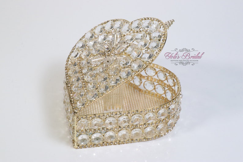Gold Wedding Box, Lasso Box, Crystal Box, Treasure Chest, Wedding Gift ...