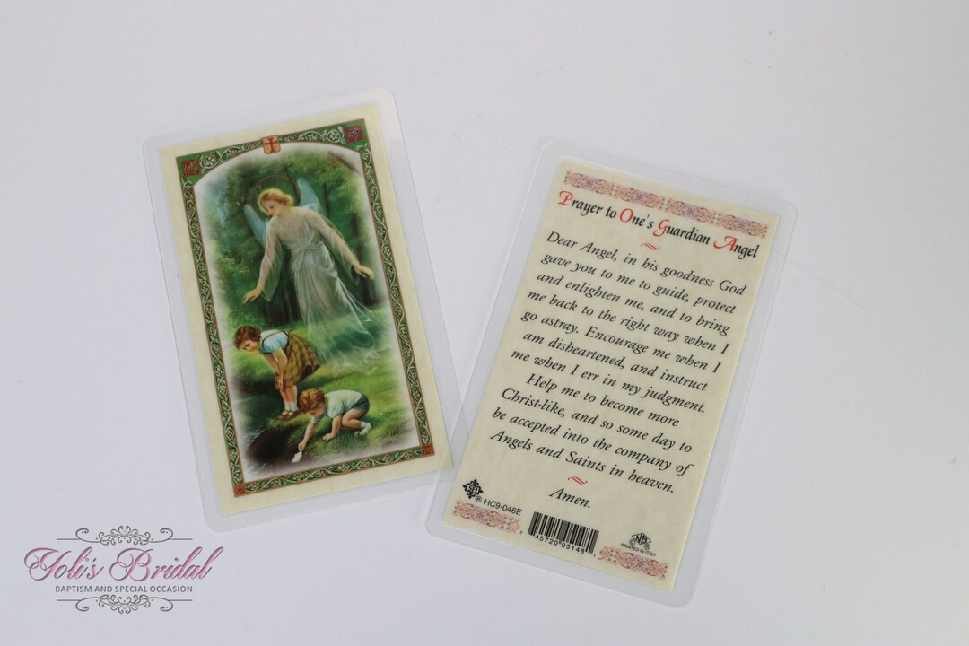 Set of 12 Baptism Prayer Card, Guardian Angel, Baptism Gift, Baptism ...