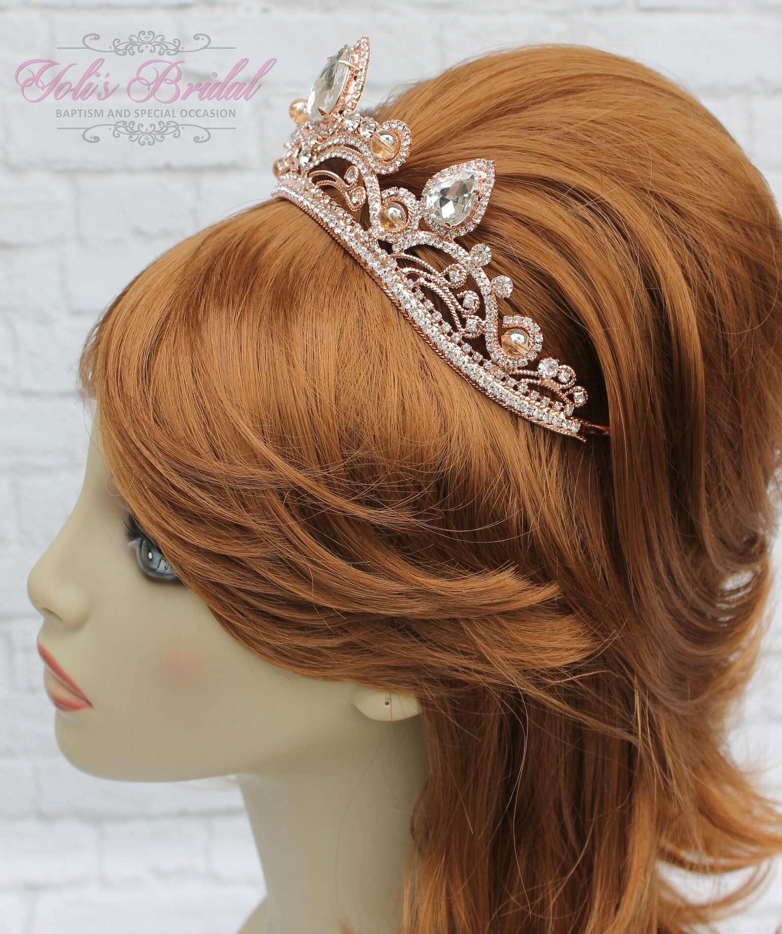 FAST SHIPPING! Rose Gold Sparkling Tiara, Crystal Tiara, Wedding Tiara ...
