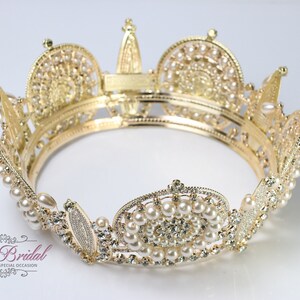 FAST SHIPPING!! Gold Pearls Round Crown, Circular Crown, Full Crown ...