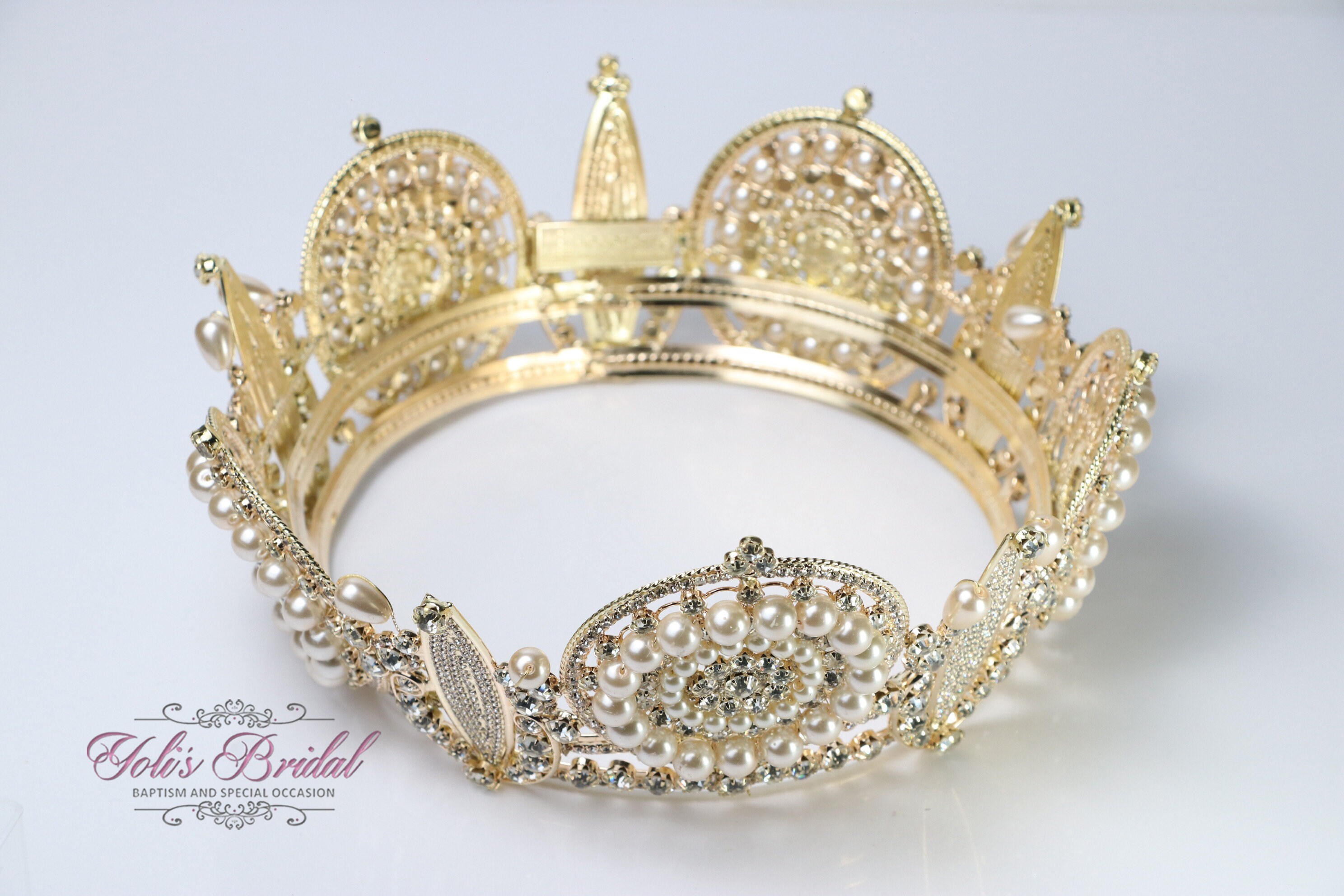FAST SHIPPING Gold Pearls Round Crown Circular Crown Full - Etsy