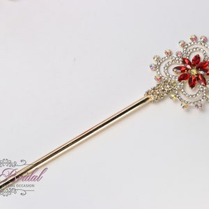 FAST SHIPPING!! Beautiful Gold Scepter With Red Stones, Gorgeous AB ...