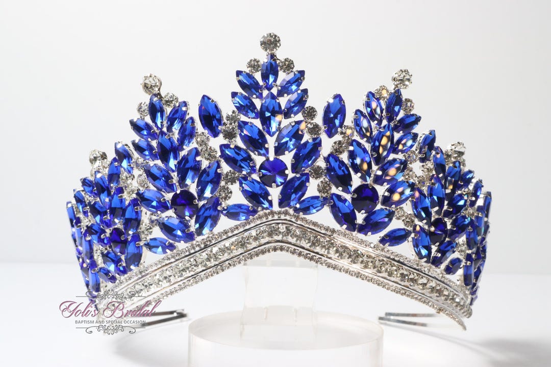 FAST SHIPPING!!! Silver With Blue Stones Tiara, Gorgeous Silver Tiara ...