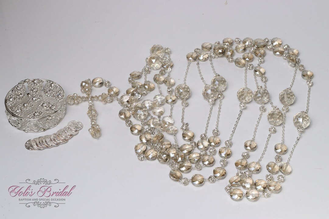 FAST SHIPPING!! Beautiful Wedding Lasso and Arras Set in Silver ...
