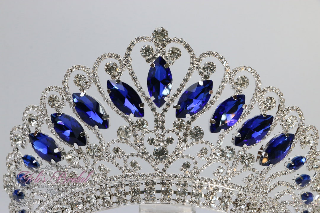 FAST SHIPPING Silver With Blue Stones Tiara Gorgeous - Etsy