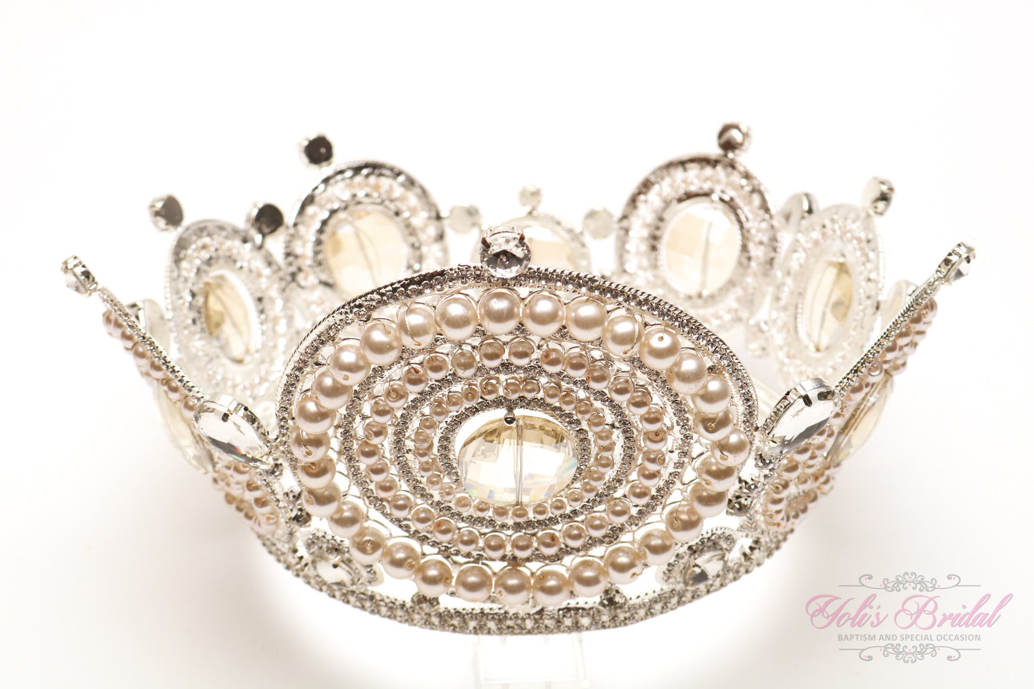 FAST SHIPPING Silver Round Crown Circular Crown Full | Etsy