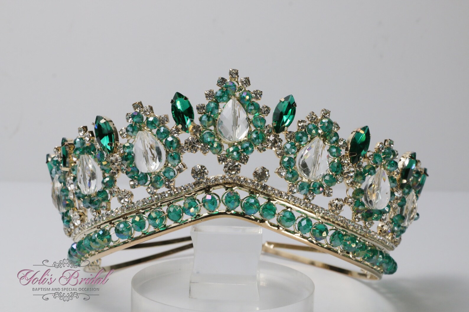 FAST SHIPPING!!! Beautiful Gold Tiara With Jade Stones, Gold Tiara ...