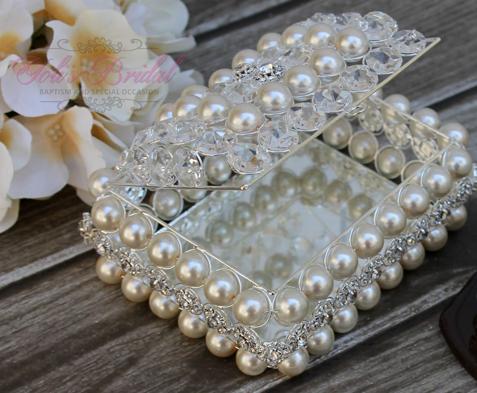 NEW Beautiful Crystal and Pearl Box Wedding Lasso Box - Etsy
