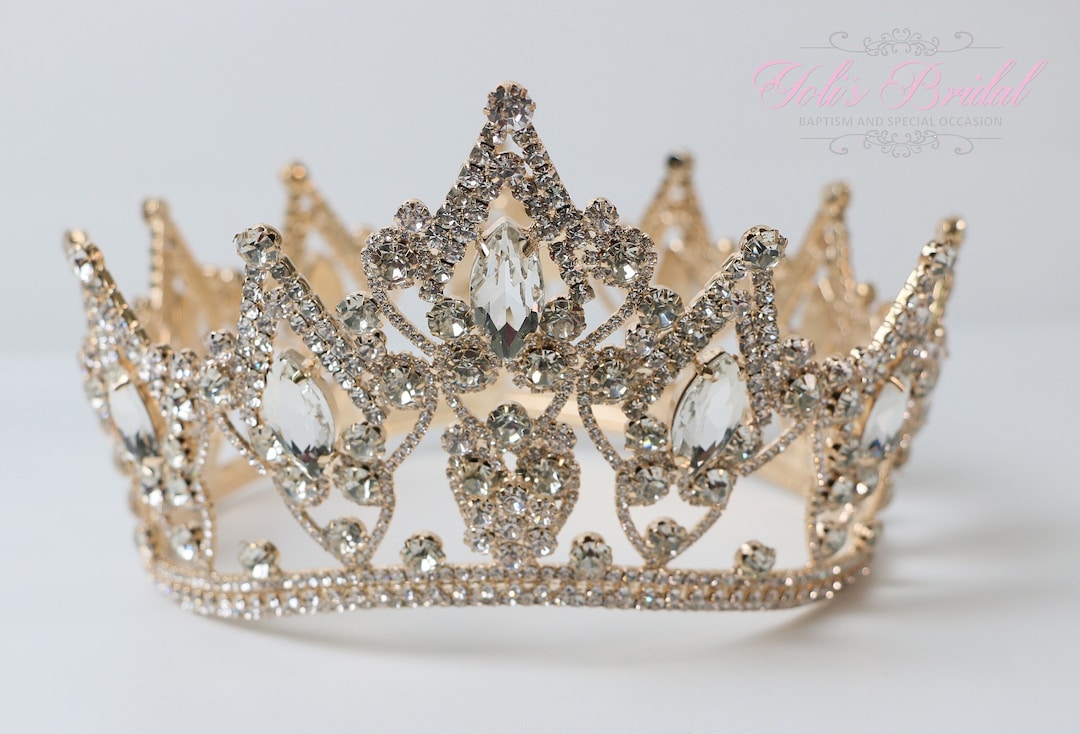 FAST SHIPPING!! Gold Round Crown, Royal Crown, Full Crown, Tiara ...