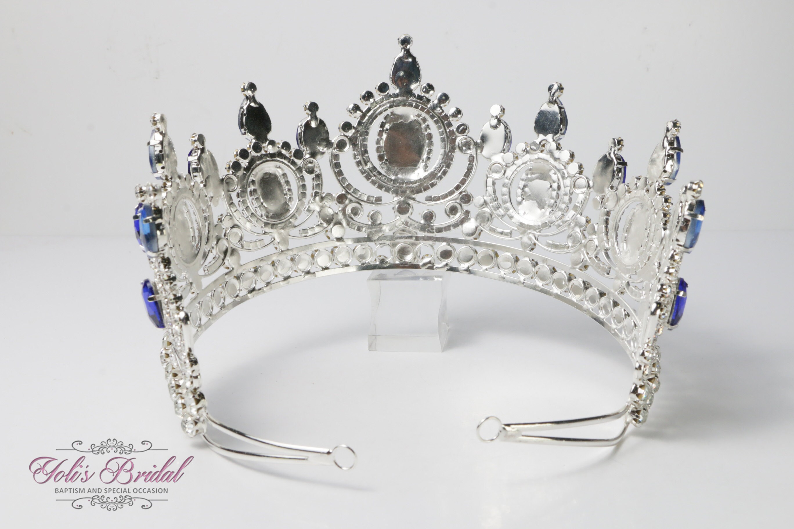 FAST SHIPPING! Silver With Royal Blue Stones Tiara, Gorgeous Silver ...
