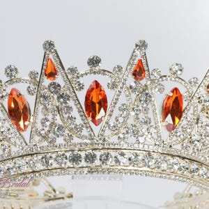 FAST SHIPPING!! Gold With Orange Stones Tiara, Gorgeous Gold Tiara ...