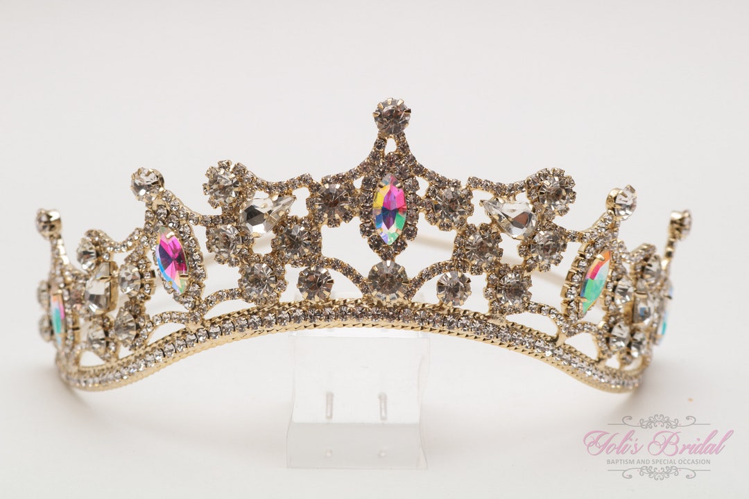 FAST SHIPPING!!! Gold Sparkling Tiara, Crystal Tiara, Wedding Tiara ...