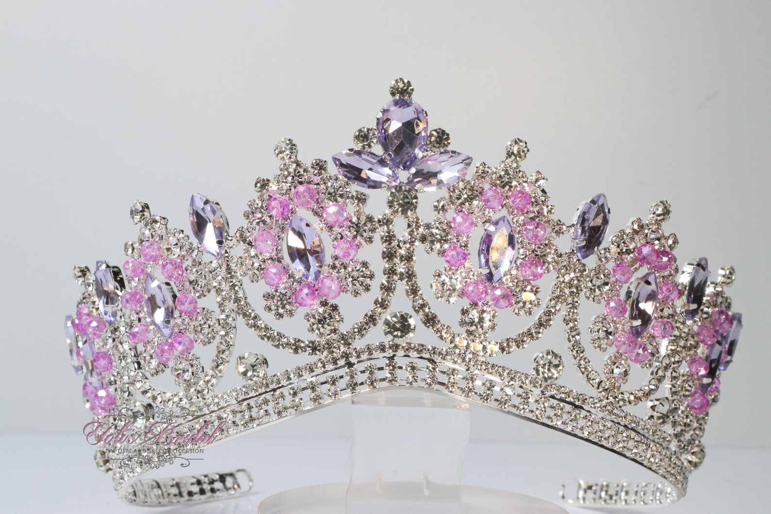 FAST SHIPPING!! Silver With Pink Lilac Tiara, Gorgeous Silver Tiara ...