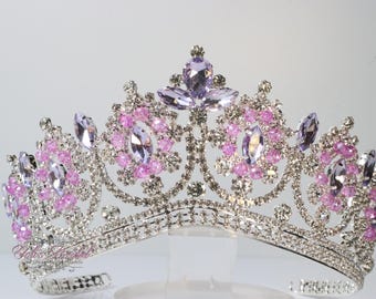 FAST SHIPPING Gold With Light Pink Tiara, Gorgeous Gold Tiara, Tall ...