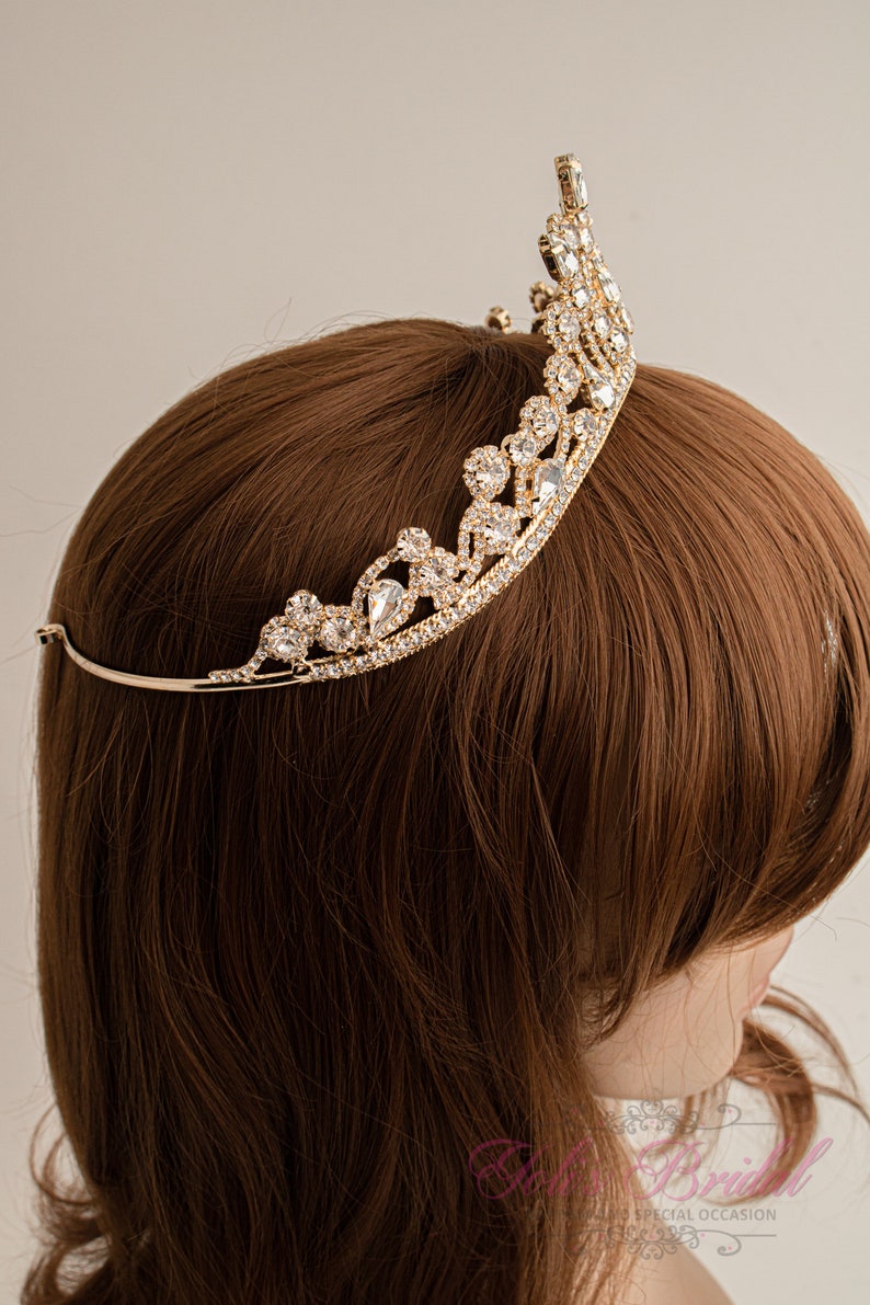 FAST SHIPPING! Gold Sparkling Tiara, Crystal Tiara, Wedding Tiara ...
