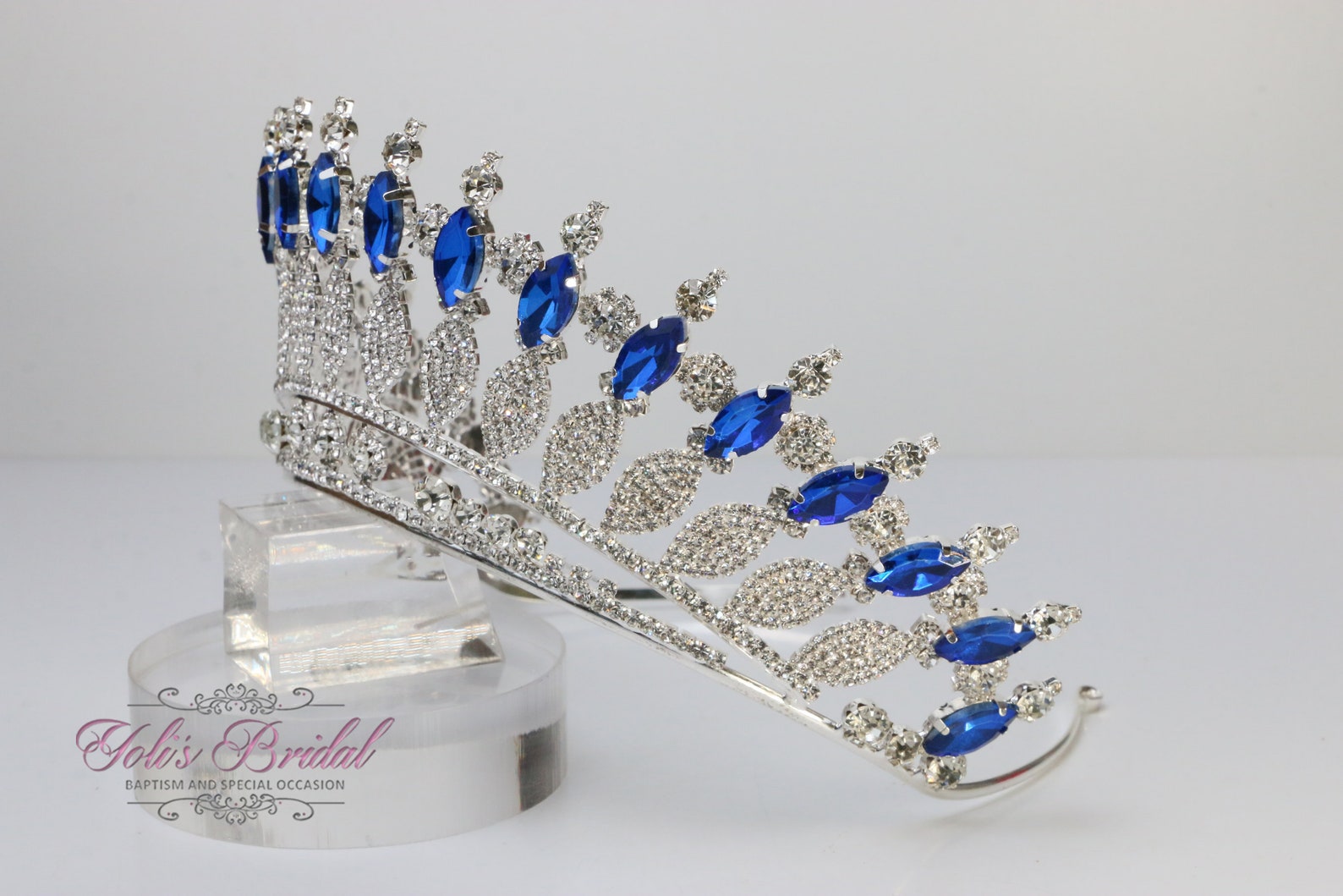 FAST SHIPPING!!! Silver With Blue Stones Tiara, Gorgeous Silver Tiara ...