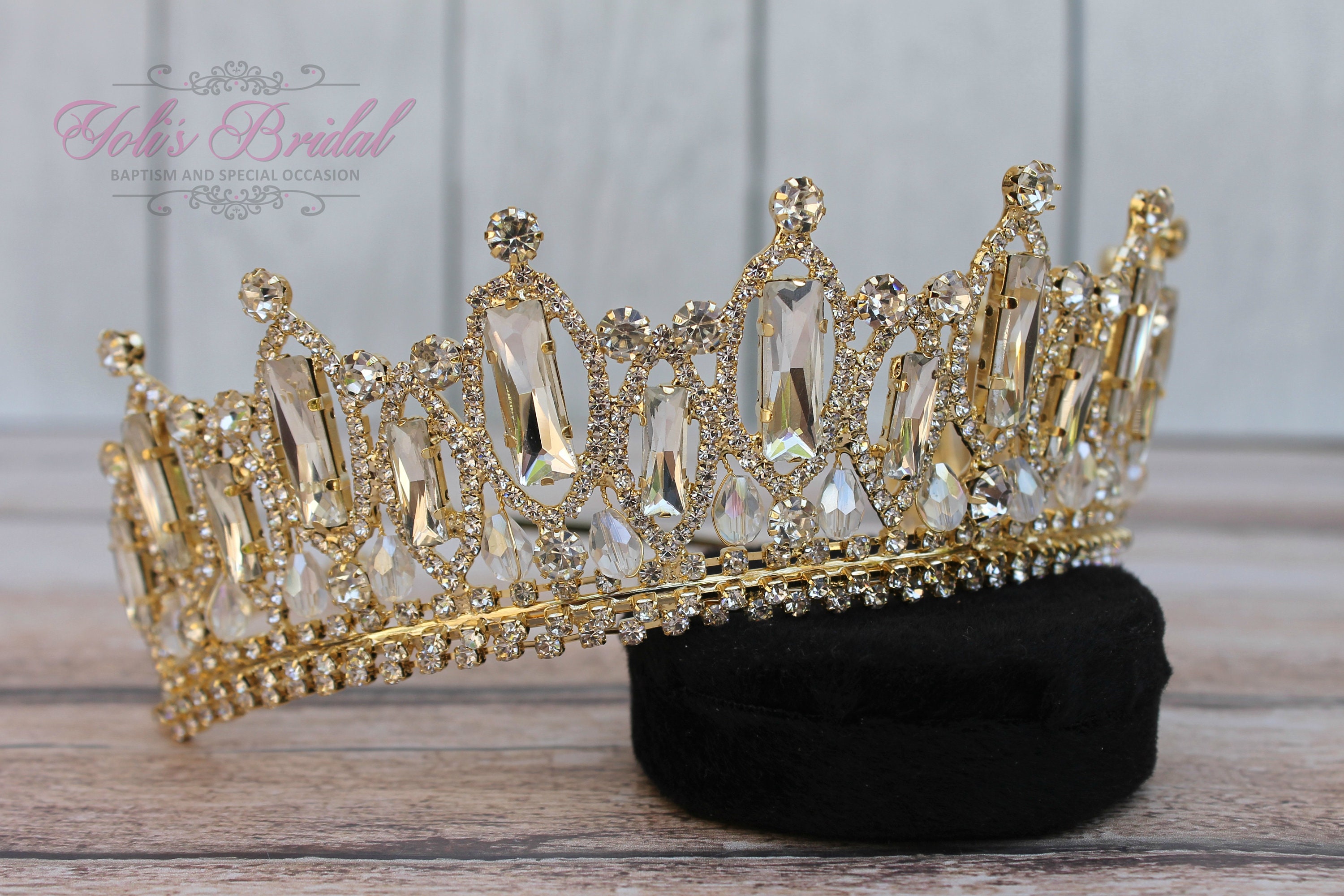 FAST SHIPPING!!! Gold Wedding Tiara, Gold Crystal Bridal Tiara, Gold ...
