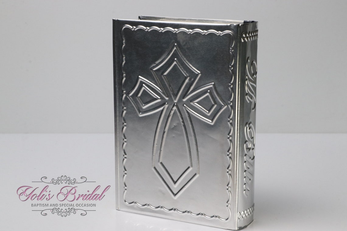 FAST SHIPPING!! Beautiful Silver Embossed Bible, Communion Bible ...
