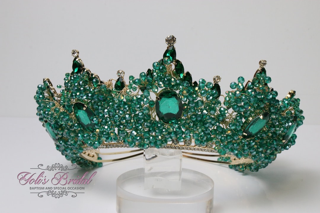 FAST SHIPPING! Beautiful Jade Tiara With Crystals, Crystal Tiara ...