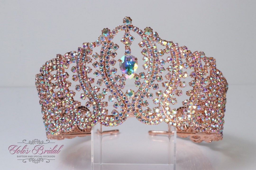 FAST SHIPPING!!! Rose Gold With AB Stones Crown, Gorgeous Rose Gold ...