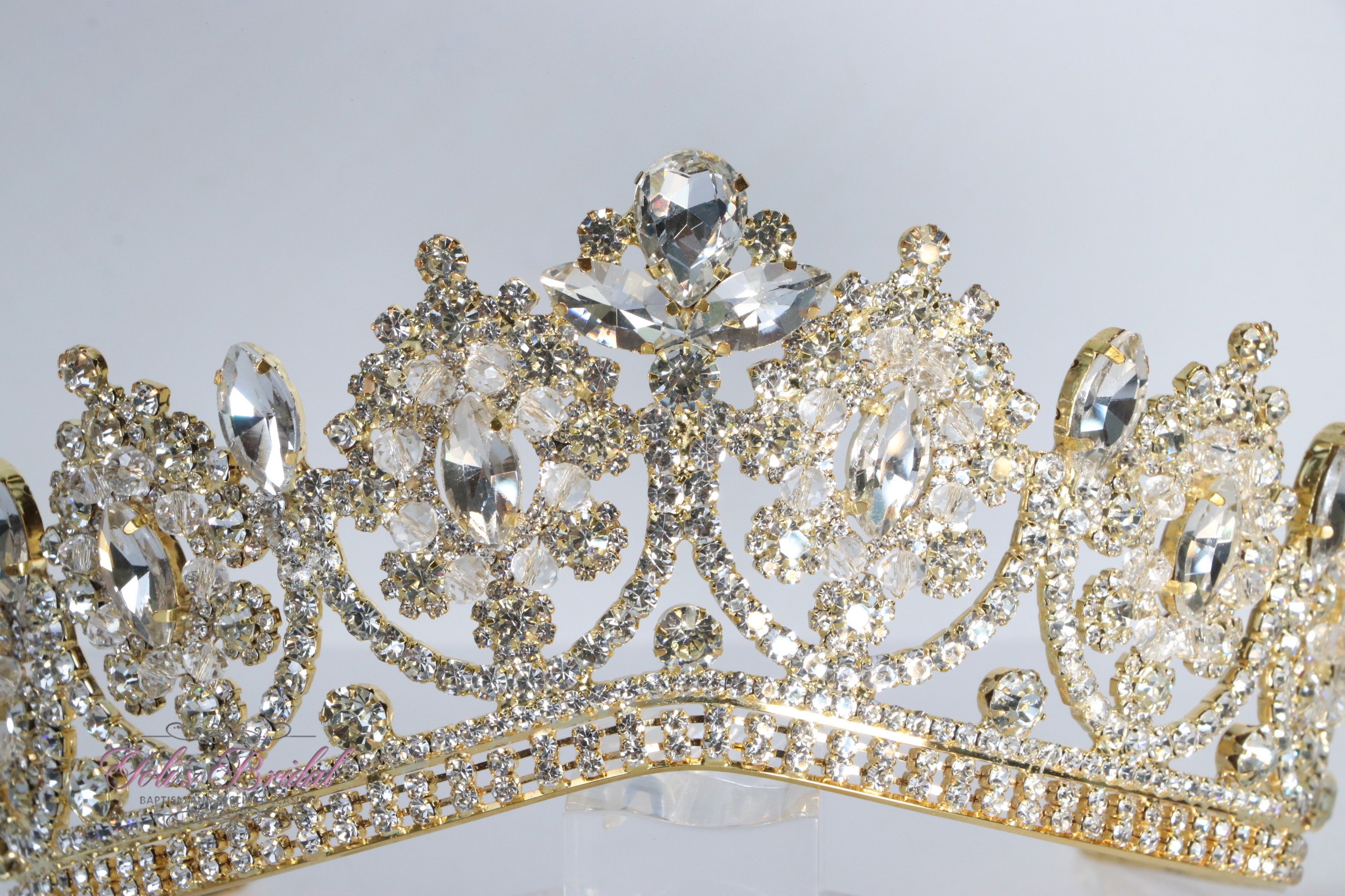 FAST SHIPPING! Gold Sparkling Tiara, Crystal Tiara, Wedding Tiara ...