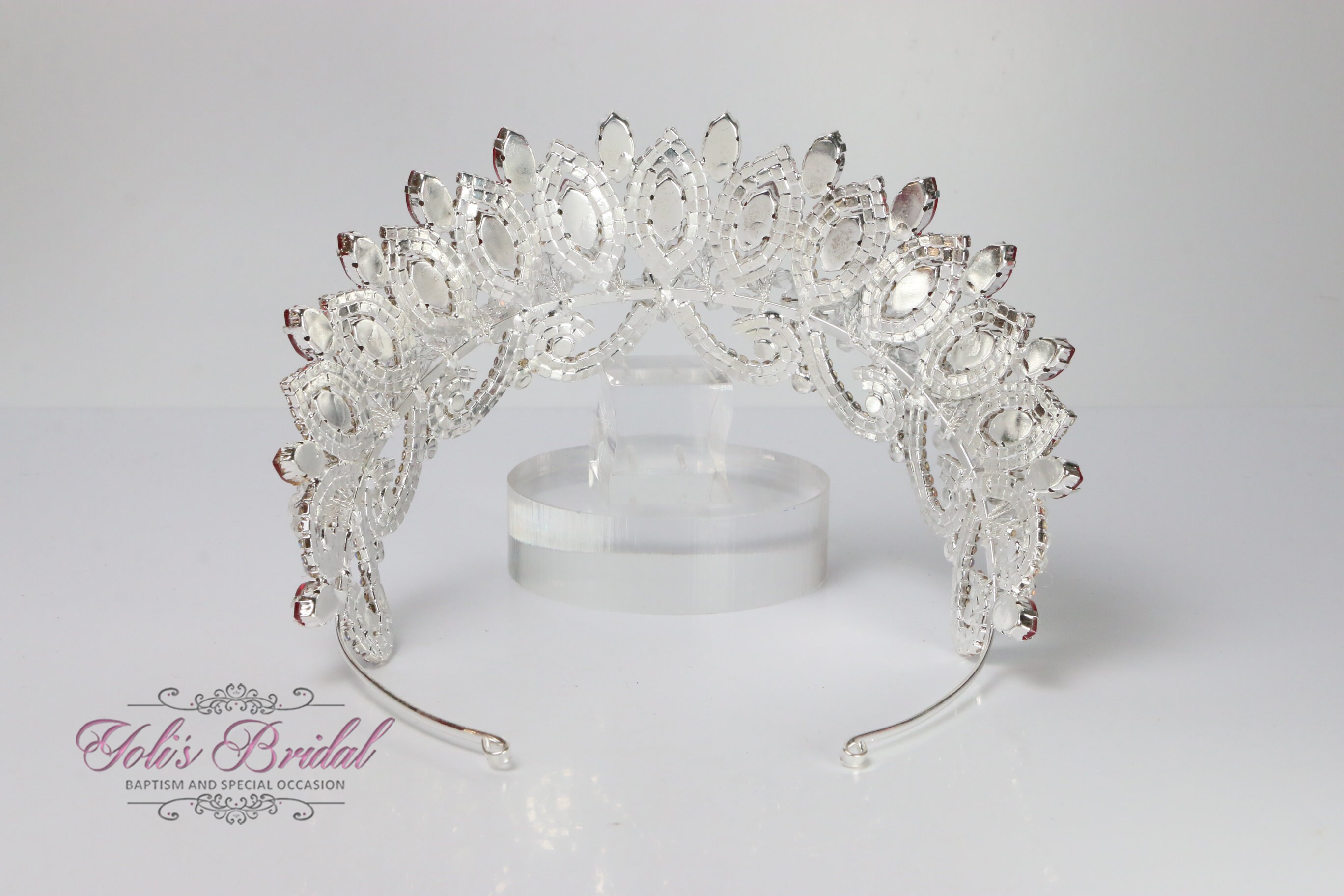 FAST SHIPPING!!! Silver AB With Red Stones Crown, Gorgeous Silver Tiara ...