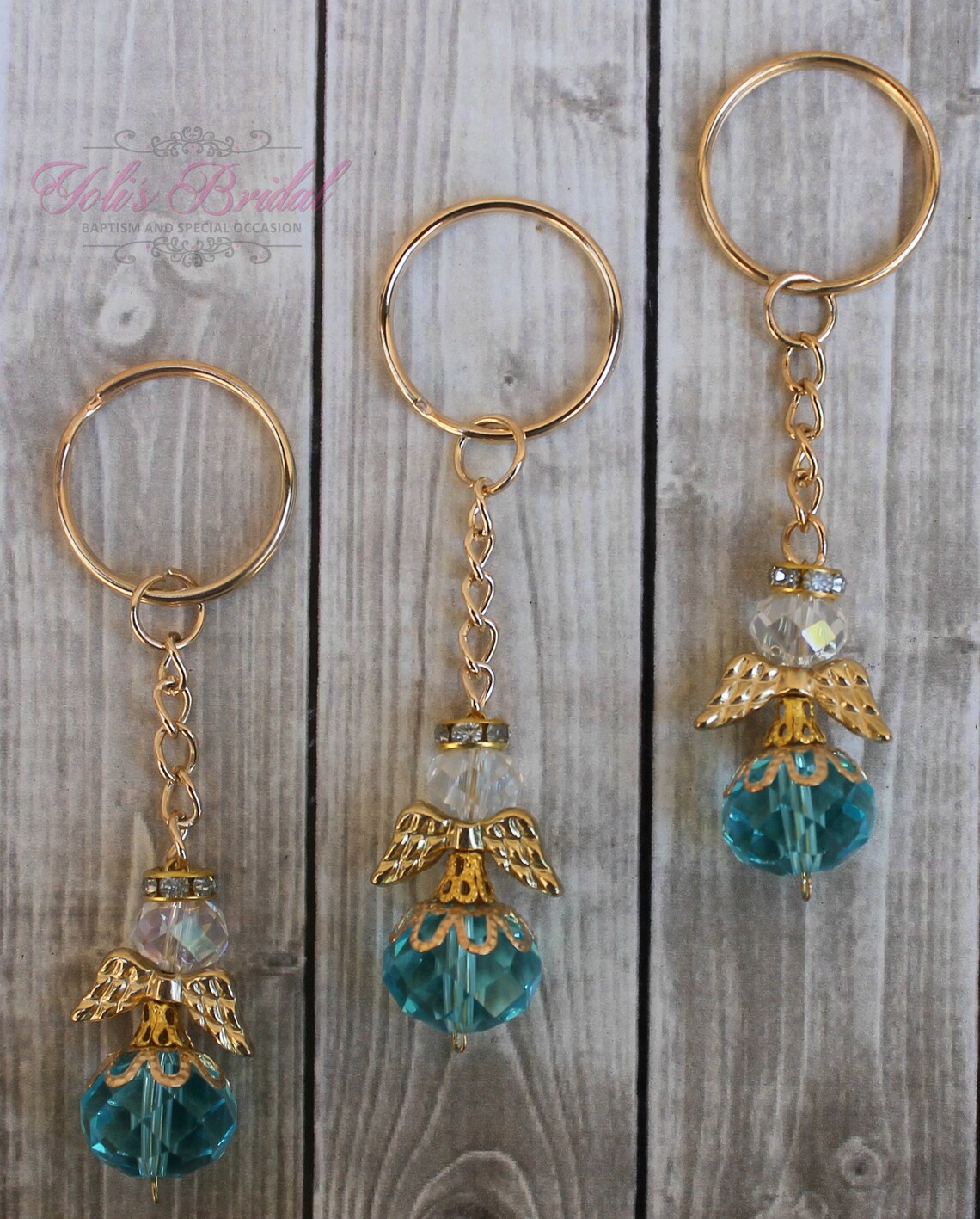 FAST SHIPPING 12 Pieces Gold Angel Key Chain Christening | Etsy