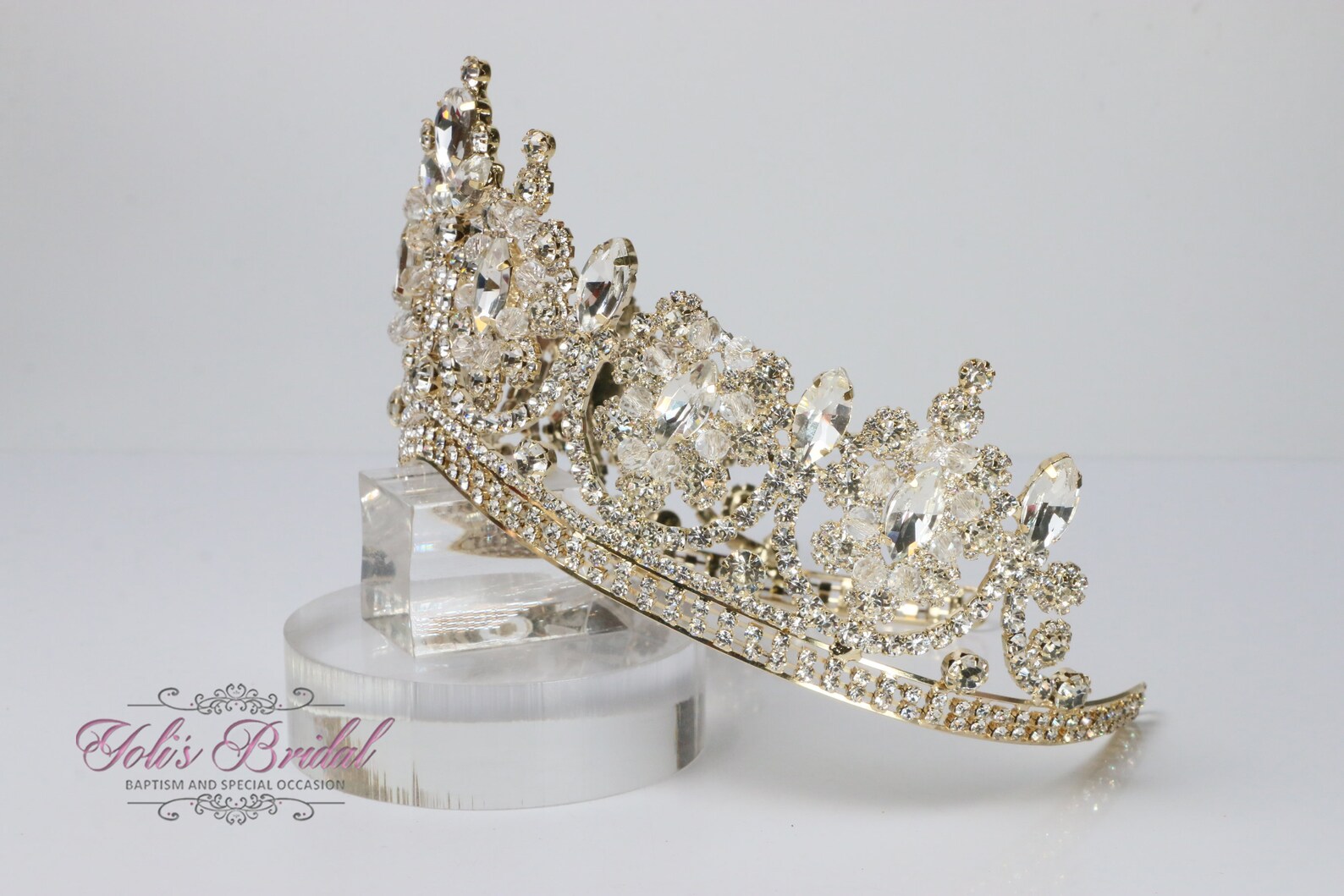 FAST SHIPPING! Gold Sparkling Tiara, Crystal Tiara, Wedding Tiara ...