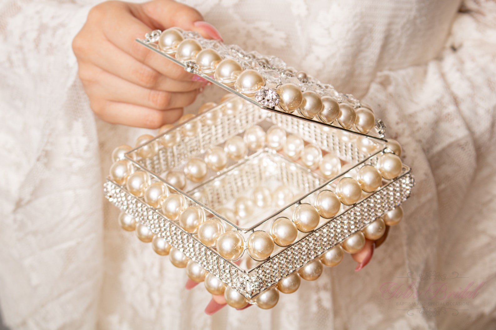FAST SHIPPING!!! Beautiful Silver Jewelry Box, Wedding Ring Box, Square ...