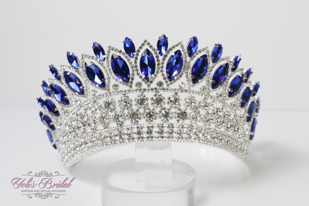 FAST SHIPPING!!! Silver With Blue Stones Tiara, Gorgeous Silver Tiara ...