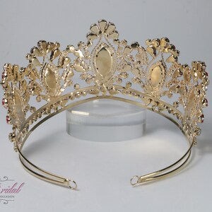 FAST SHIPPING! Gold Refined Tiara Adorned With Red Crystals, Ruby ...