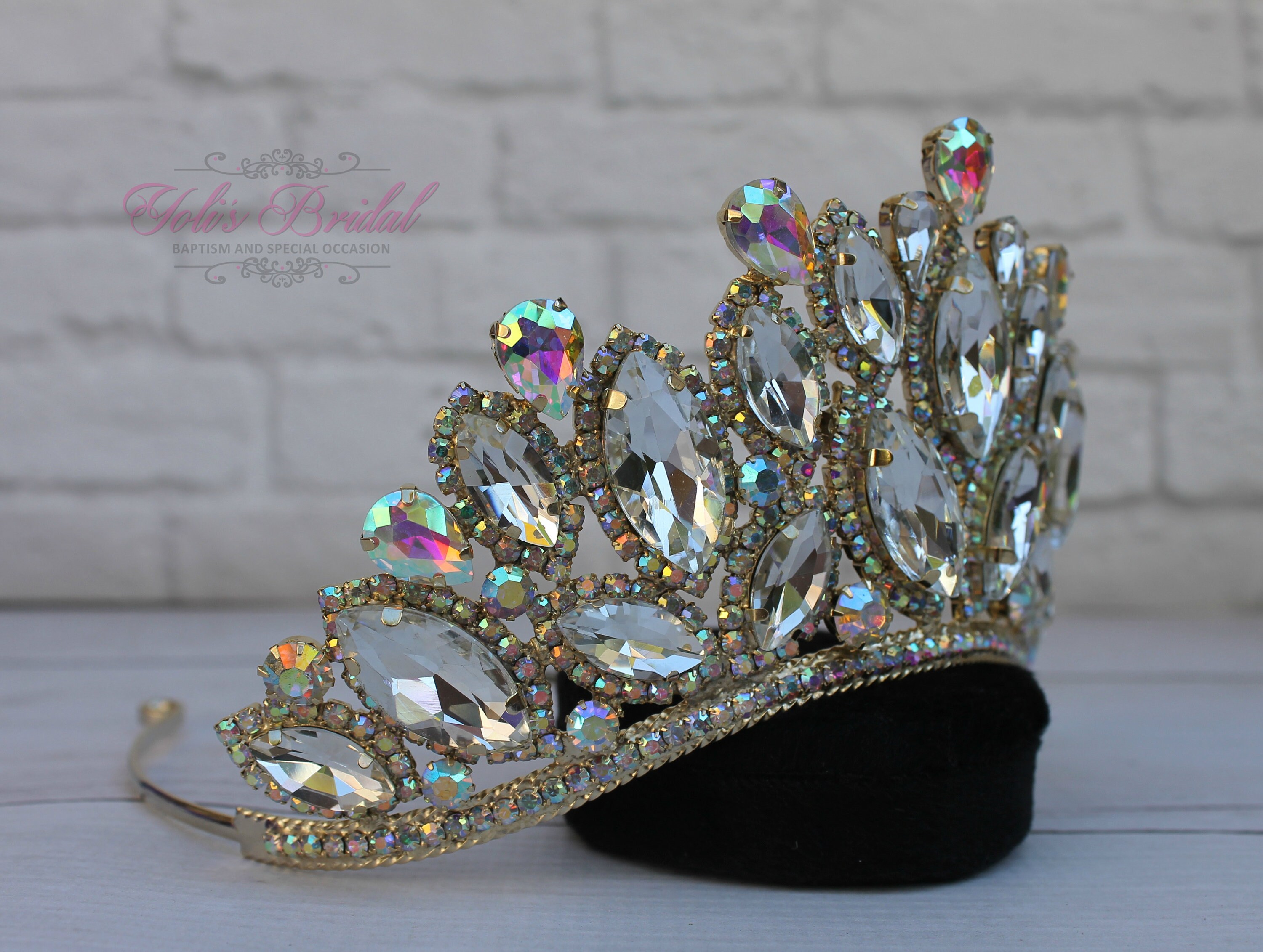 FAST SHIPPING Gold Sparkling Tiara Crystal Tiara Wedding | Etsy