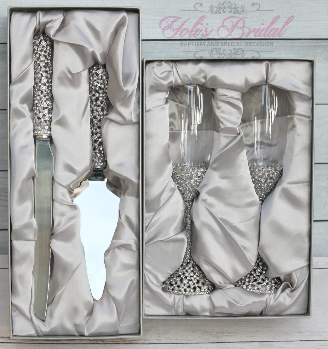 Swarovski Crystal Wedding Toast Set, Champagne Glasses, Weeding ...