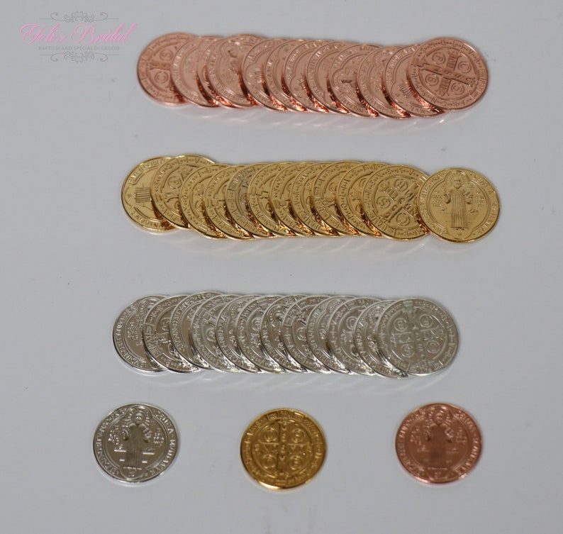 FAST SHIPPING!!! St Benedict Wedding Coins, Unity Coins, Wedding Arras ...