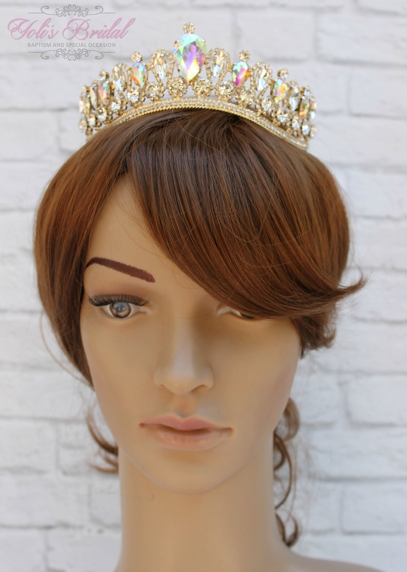 FAST SHIPPING Beautiful Gold Girl Sparkling Tiara with | Etsy