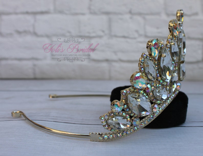 FAST SHIPPING!!! Gold Sparkling Tiara, Crystal Tiara, Wedding Tiara ...