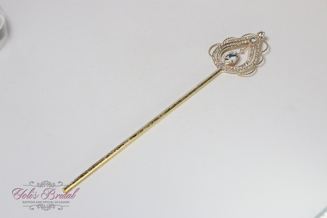 FAST SHIPPING!! Beautiful Gold Scepter, Crystal Scepter, Scepter, Gold ...