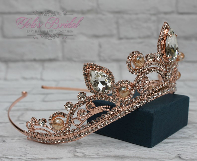 FAST SHIPPING! Rose Gold Sparkling Tiara, Crystal Tiara, Wedding Tiara ...