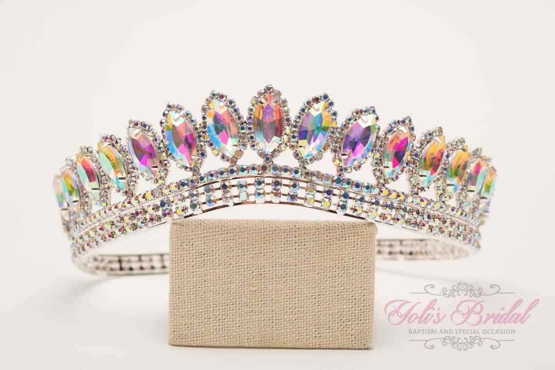 FAST SHIPPING! Silver Aurora Borealis Sparkling Tiara, Crystal Tiara ...