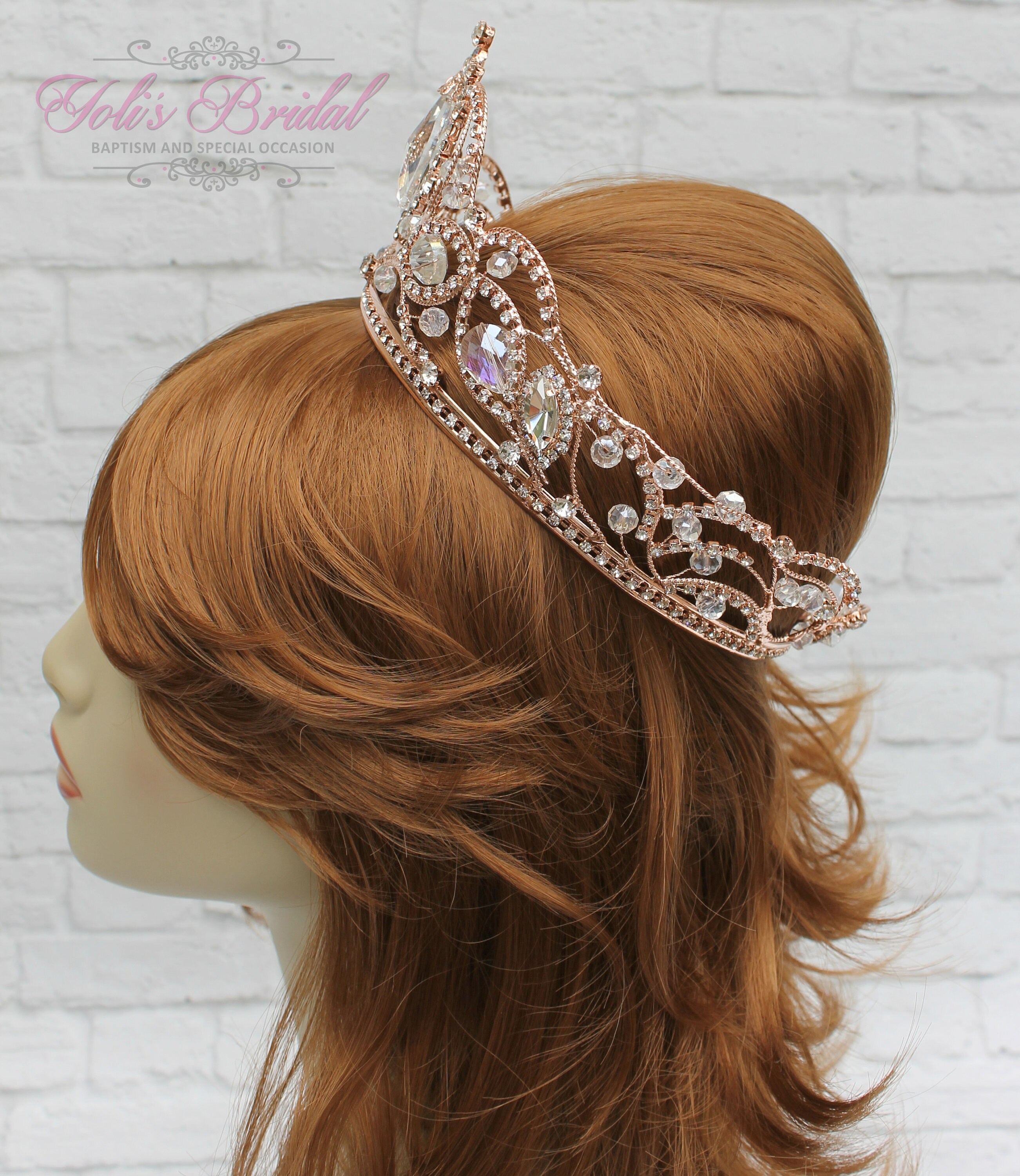 FAST SHIPPING Rose Gold Little Girl Round Crown Royal | Etsy