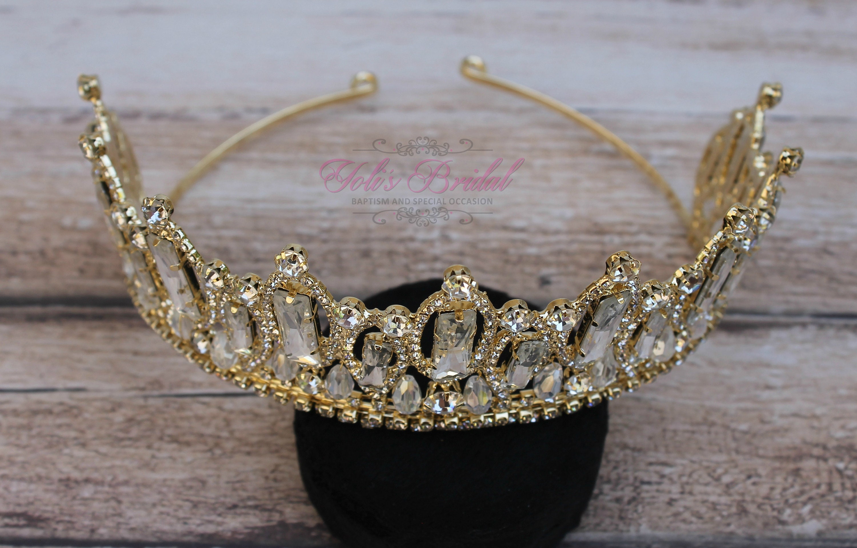 FAST SHIPPING!!! Gold Wedding Tiara, Gold Crystal Bridal Tiara, Gold ...