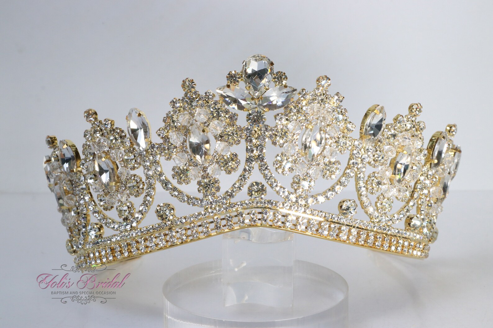 FAST SHIPPING! Gold Sparkling Tiara, Crystal Tiara, Wedding Tiara ...