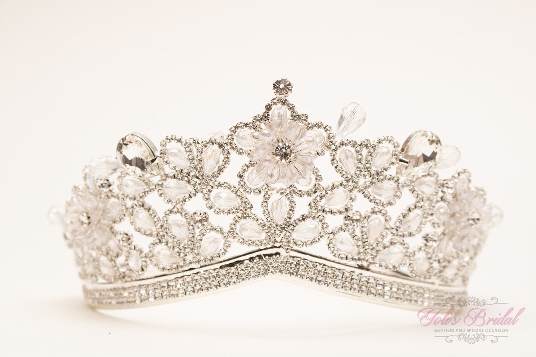 FAST SHIPPING! Silver Sparkling Tiara, Crystal Tiara, Wedding Tiara ...
