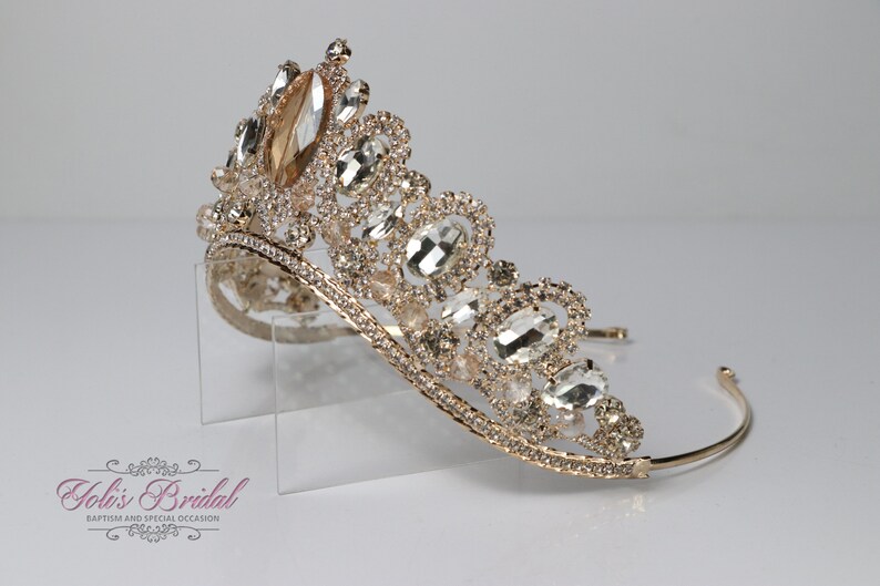 FAST SHIPPING! Gold Sparkling Tiara, Crystal Tiara, Wedding Tiara ...